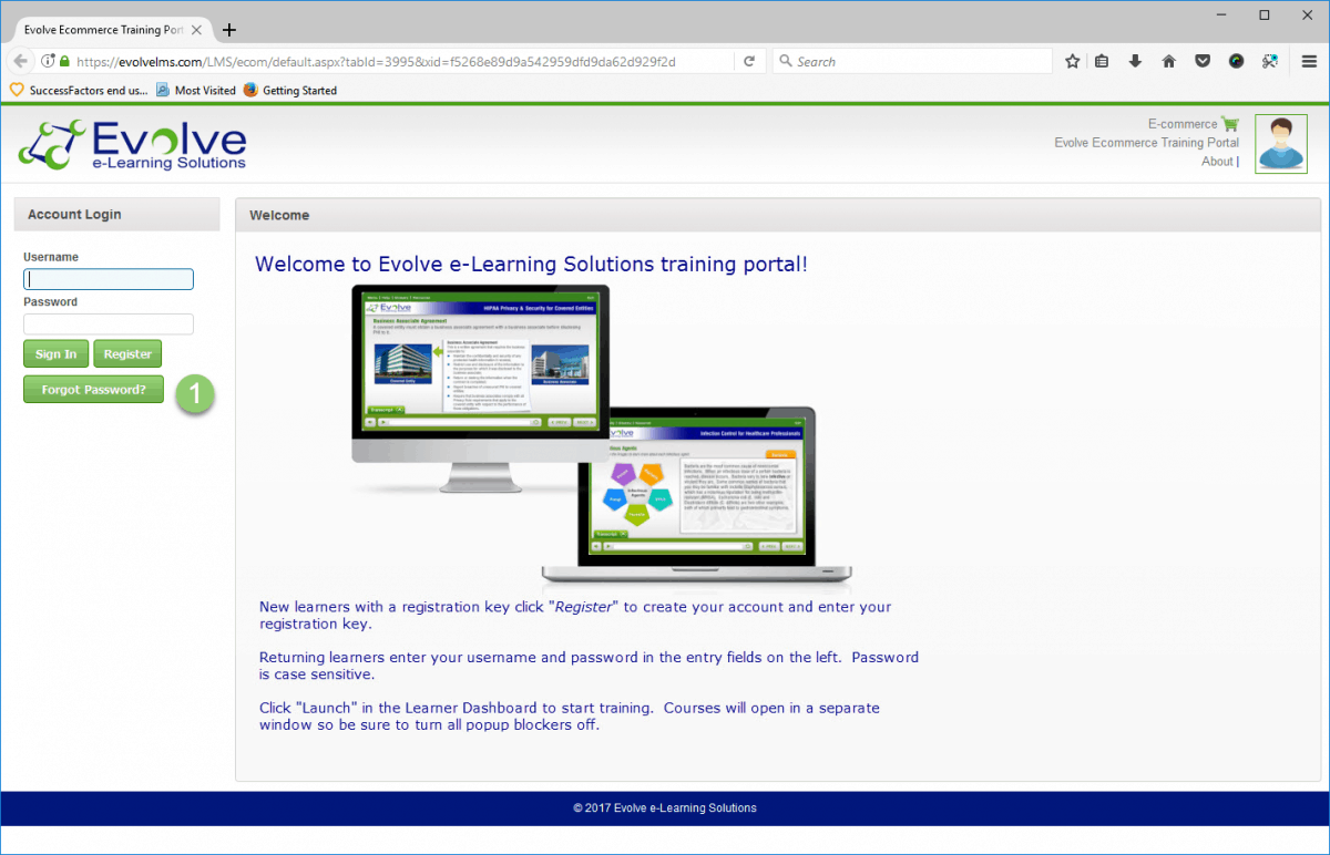 Training Setup Using Registration Keys - Evolve e-Learning Solutions