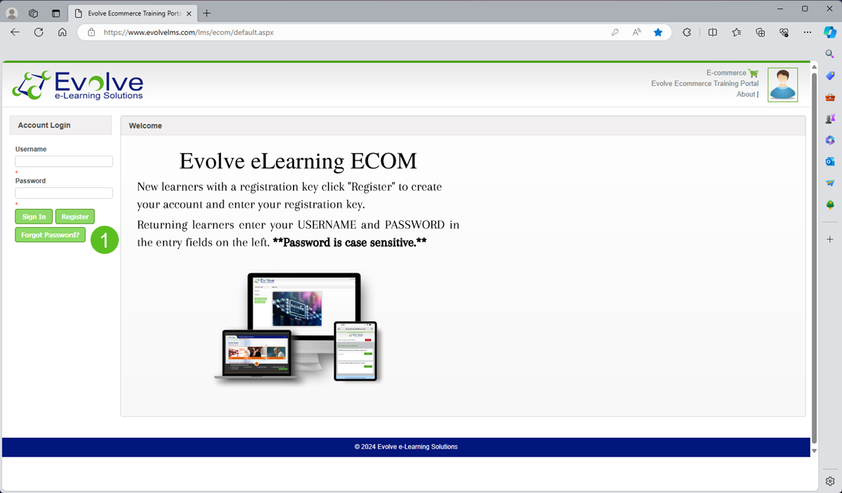 Training Setup Using Registration Keys - Evolve e-Learning Solutions